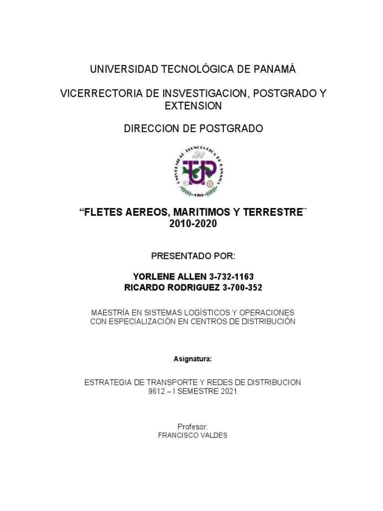 Tipos y Cálculo de Fletes 2010-2020 | PDF | Logística | Transporte