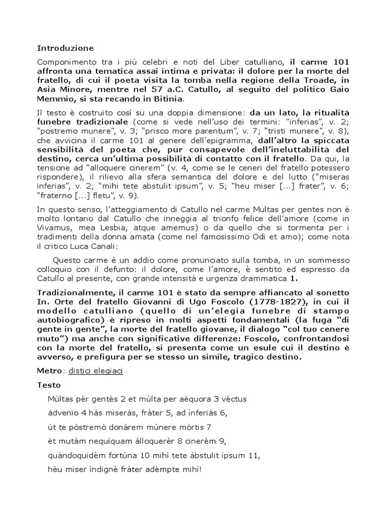 Catullo Carme 101 | PDF