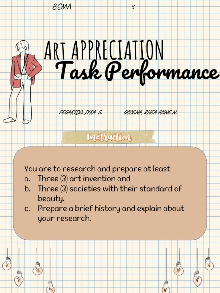 Art Appreciation Task Performance | PDF | Canvas | Glasses