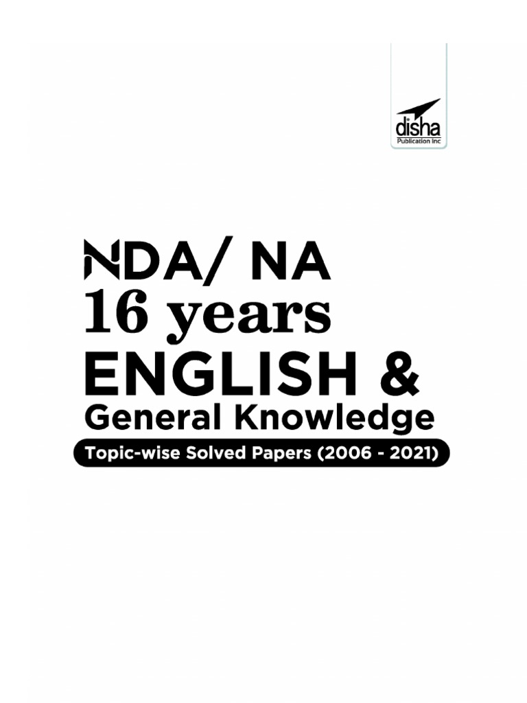 Disha NDA NA 16 Years English & General Knowledge Solved Papers (2006 ...