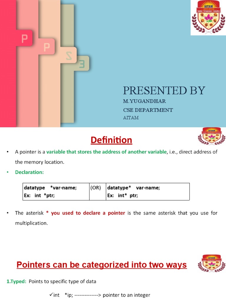 Pps Unit 3 Pointers Pdf Pointer Computer Programming Computer Programming