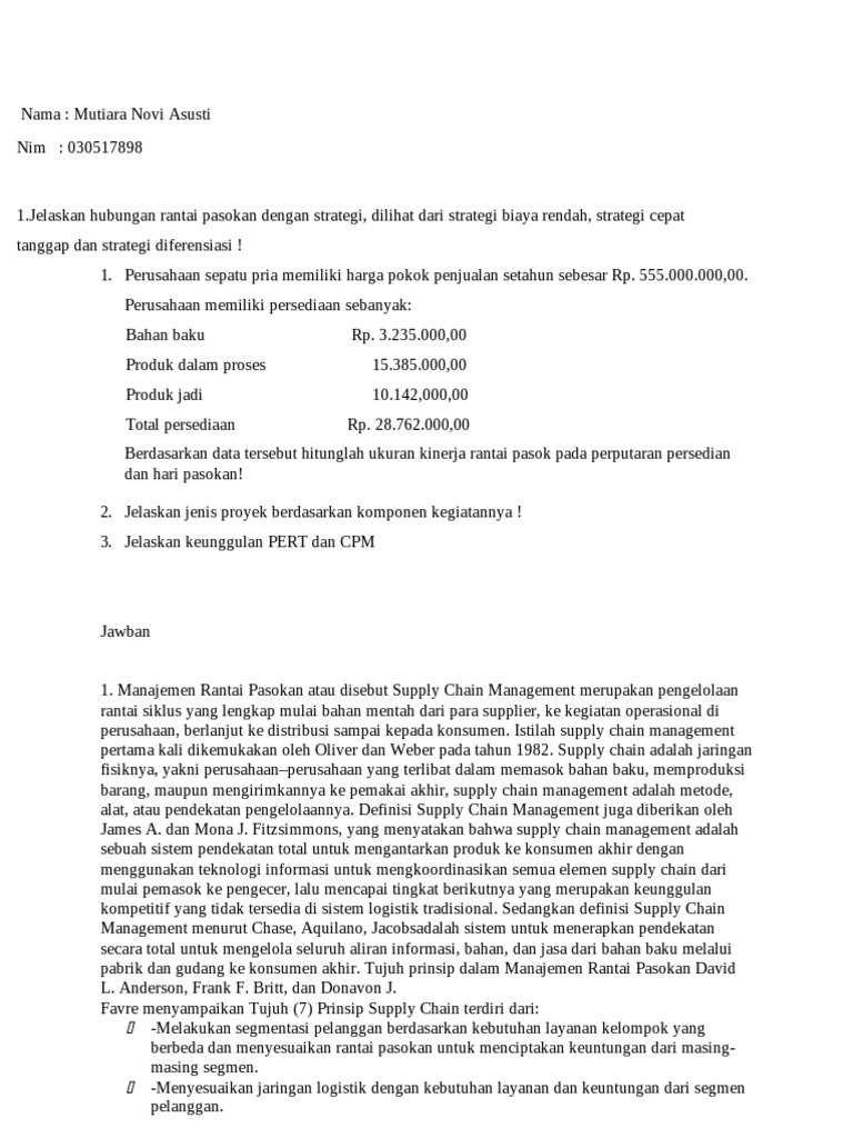 Elearning 3 - Manajemen Operasi EKMA4215 | PDF