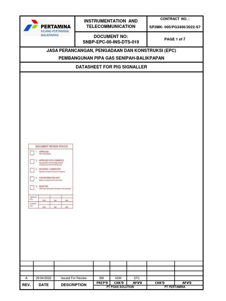 Datasheet For Pig Signaller Rev A | PDF | Switch | Stainless Steel