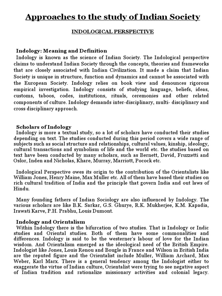 Indological Perspective | PDF | Caste | Sociology