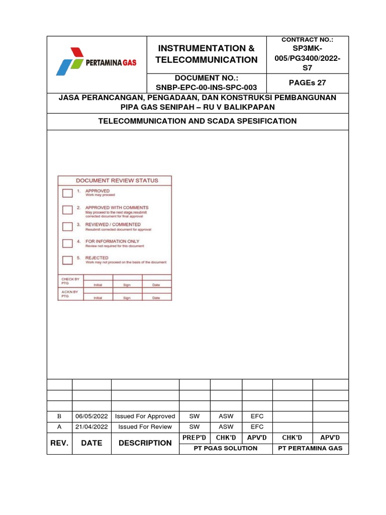 Telecommunication & Scada Specification | PDF | Scada | Computer Network