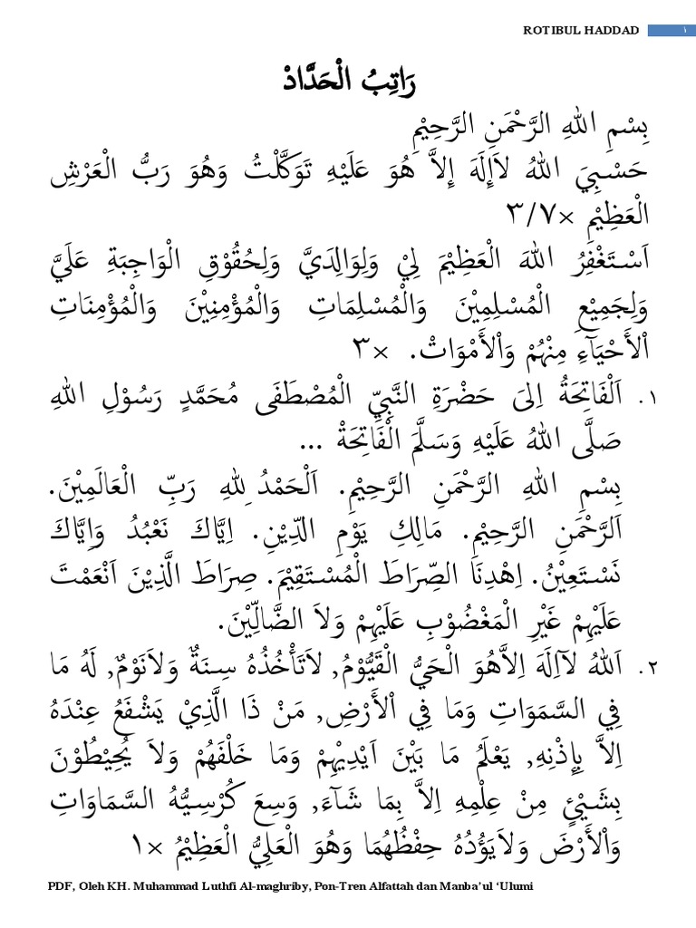 Rotibul Haddad Untuk Umum | PDF
