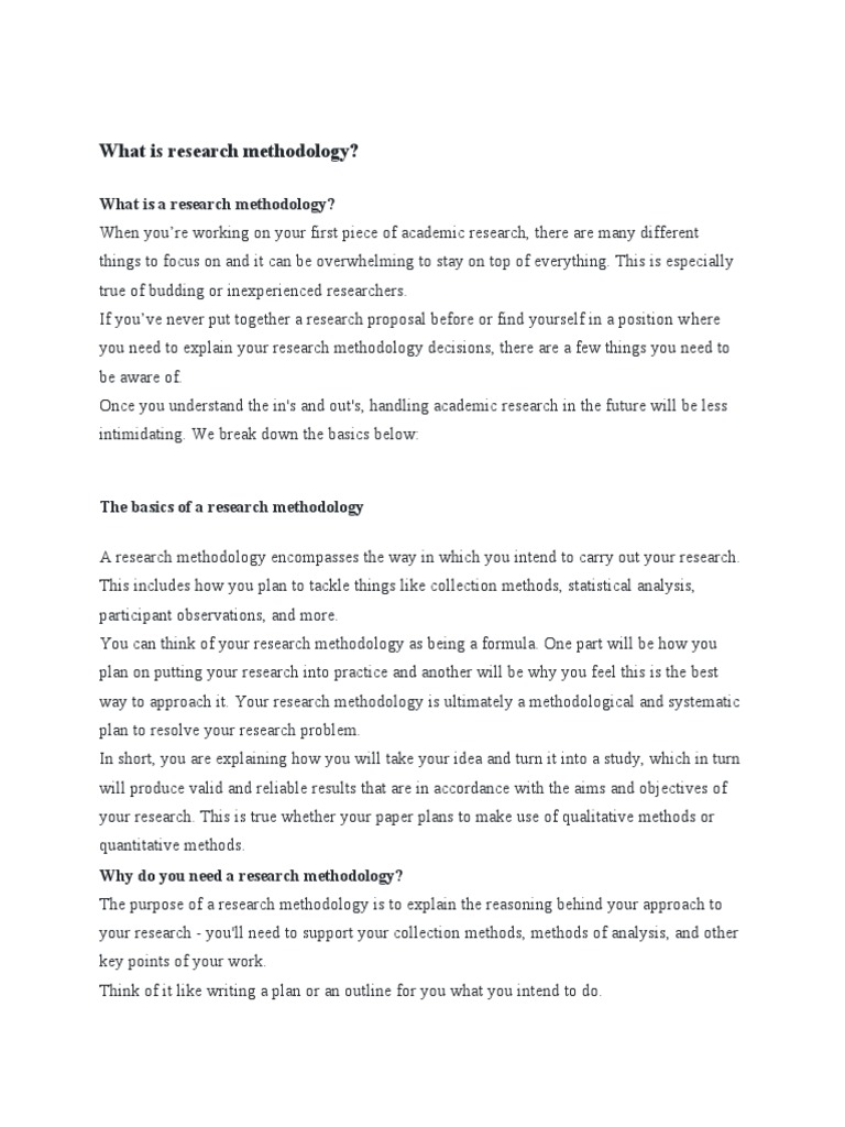 What Is Research Methodology | PDF | Methodology | Quantitative Research