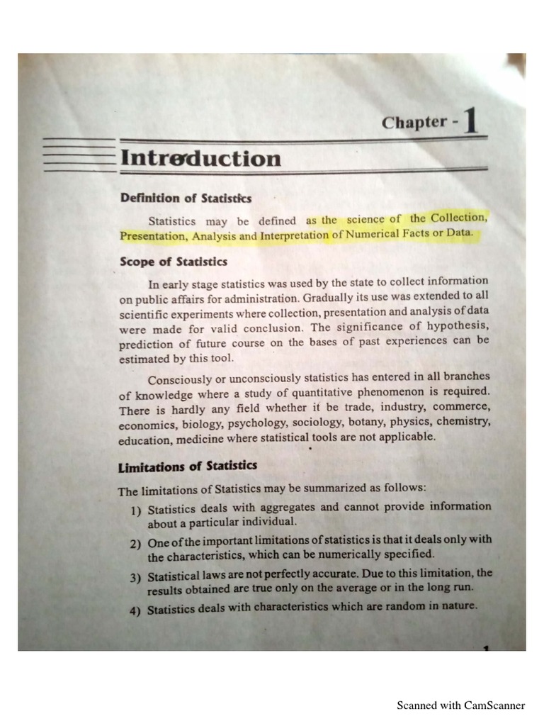 BS Statistics Chap#01 | PDF