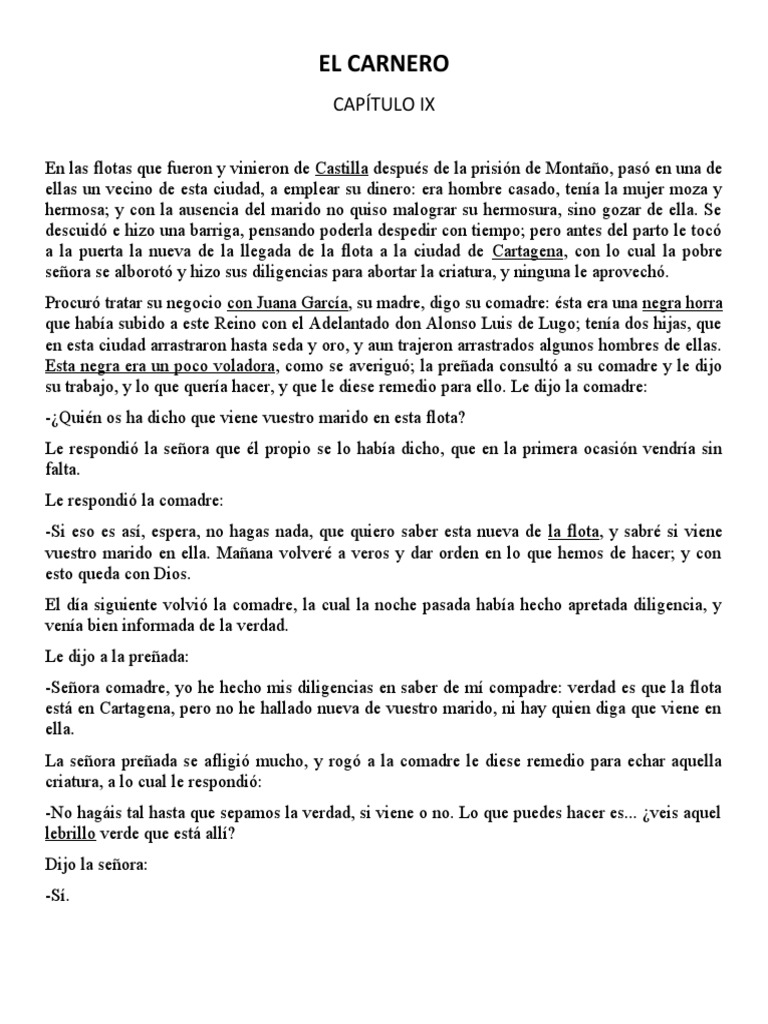 EL CARNERO Capitulo 9 | PDF