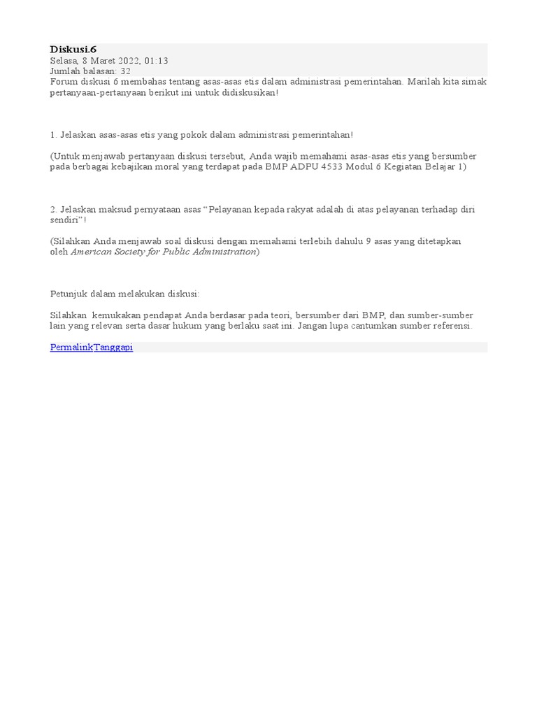 Diskusi 6 | PDF