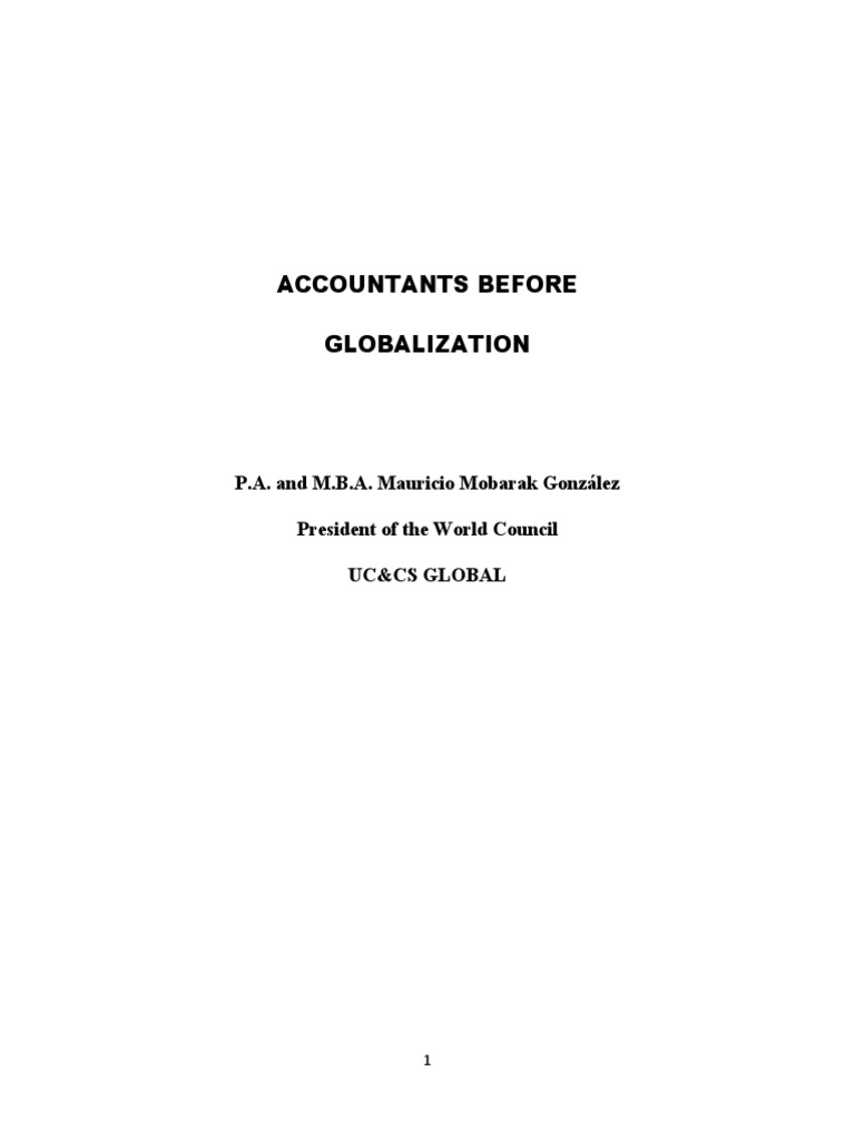 GLOBALIZATION FOR CPA's | PDF | Globalization | Accounting