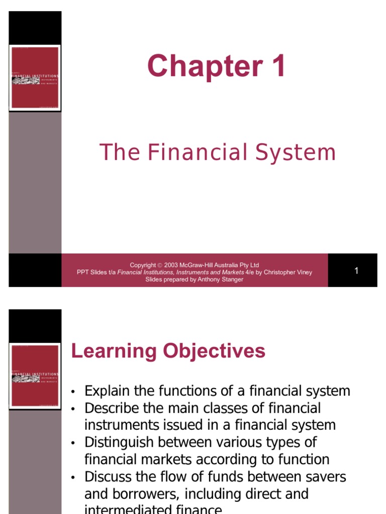 Chapter 01 - A Modern Financial System An Overview | PDF | Financial ...