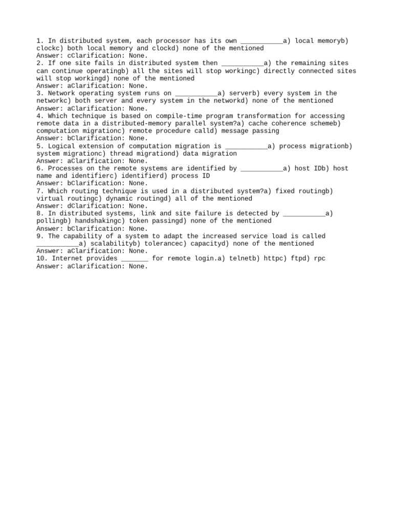 Dos MCQ Set | PDF | Internet Protocol Suite | Distributed Computing Dos MCQ Set | PDF | Internet Protocol Suite | Distributed Computing