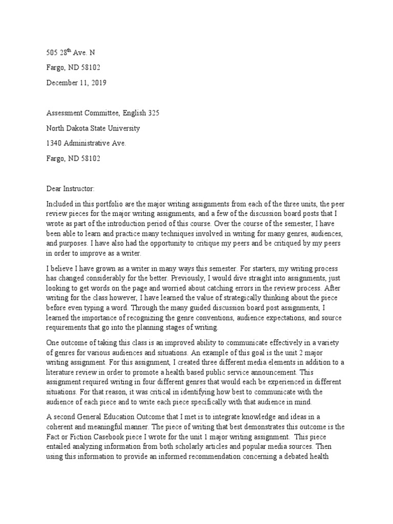 Reflective Cover Letter | PDF | Genre | Writers