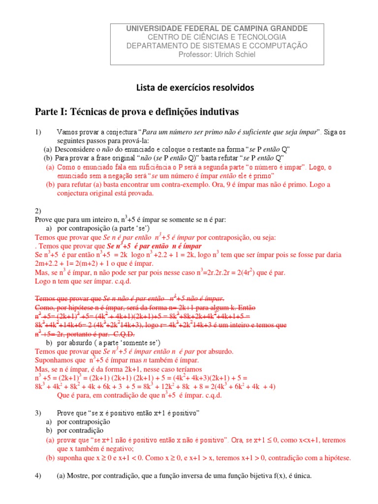 Matemática Discreta Exercícios Resolvidos Pdf Função Matemática