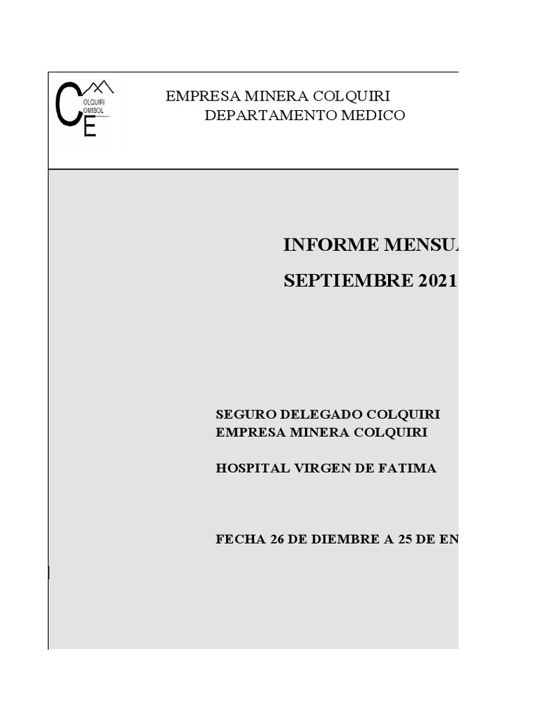 Informe Medico Mensual 2022 | PDF | Medicina CLINICA | Especialidades Medicas