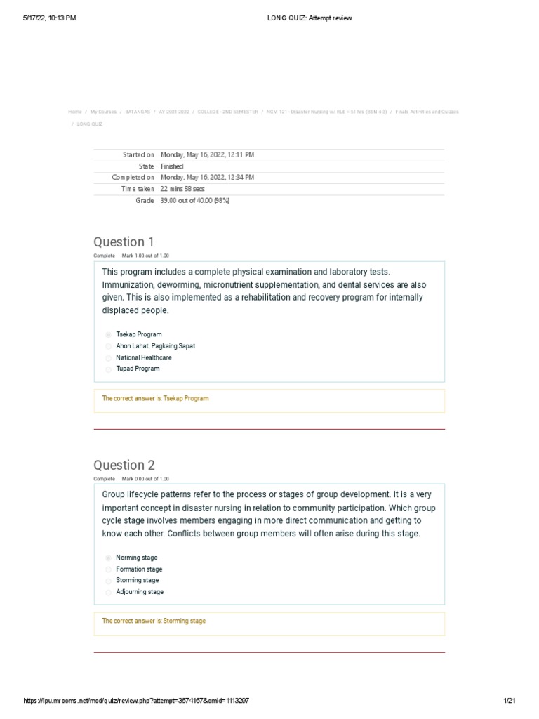 Long Quiz - Finals | PDF