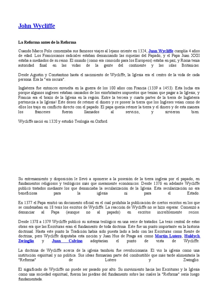 John Wycliffe | PDF | Martin Luther | Biblia