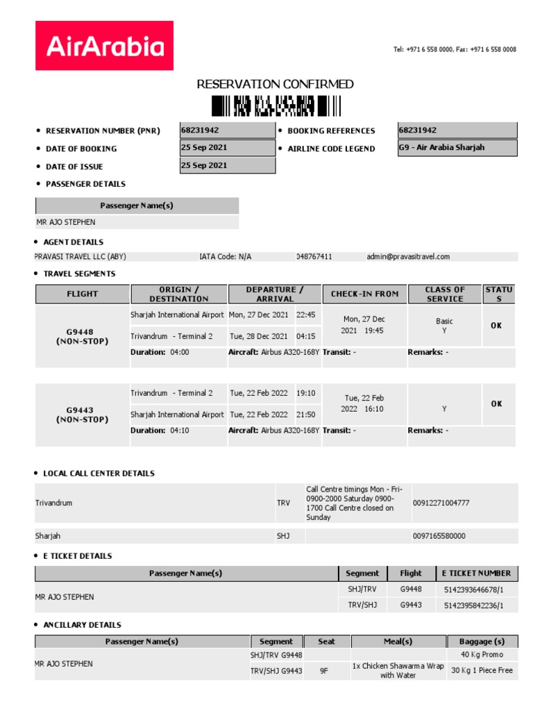 AJO 22FEB22 TKT | PDF | Travel Visa | Credit Card