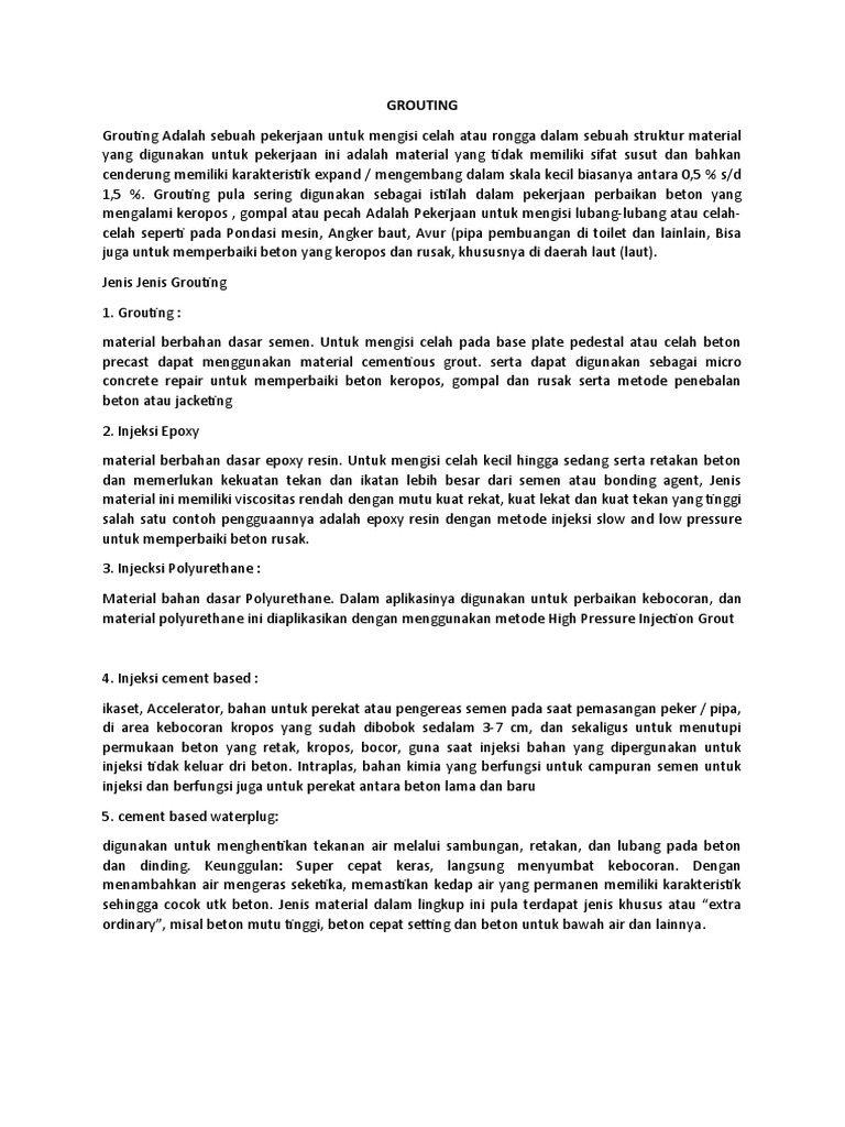 Grouting | PDF