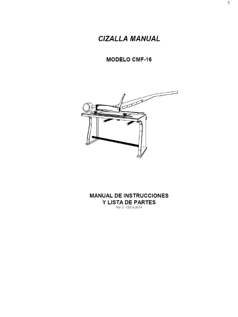 Cizalla Manual Modelo CMF-16 | PDF