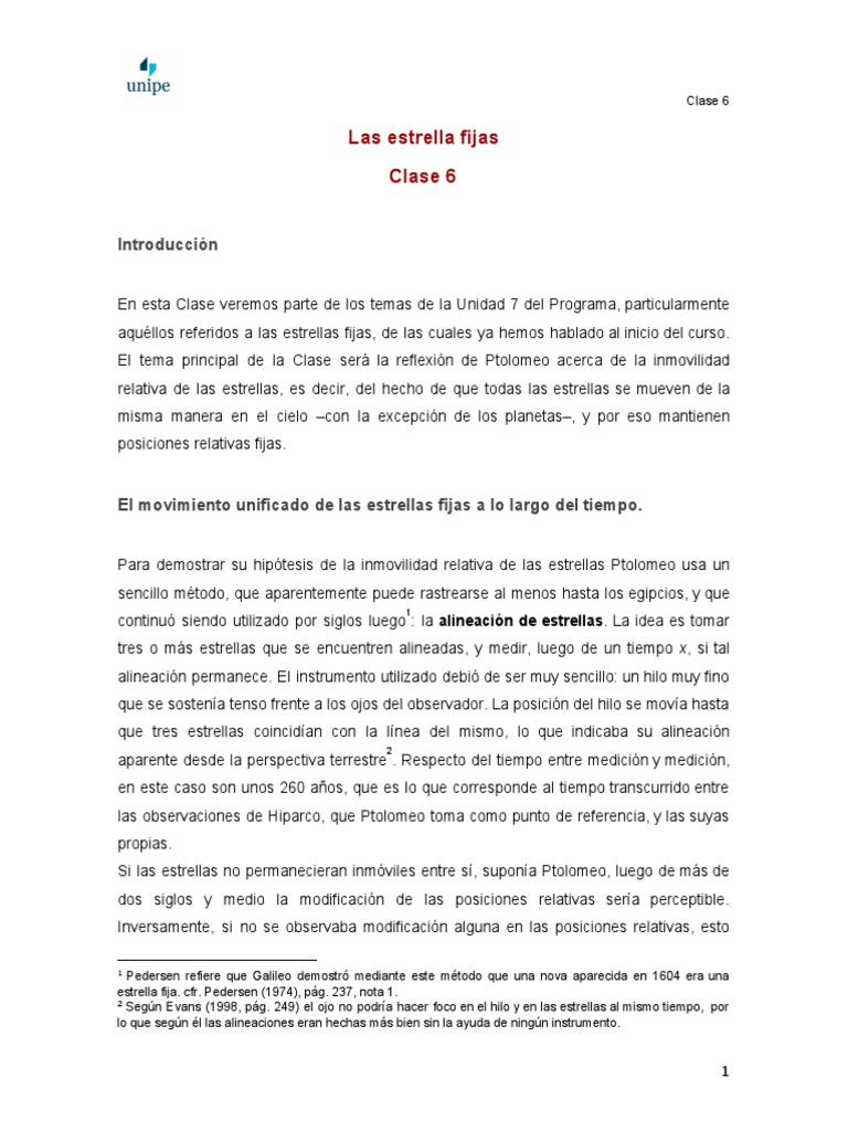Clase 6 Almagesto de Ptolomeo | PDF | Estrellas | Constelación