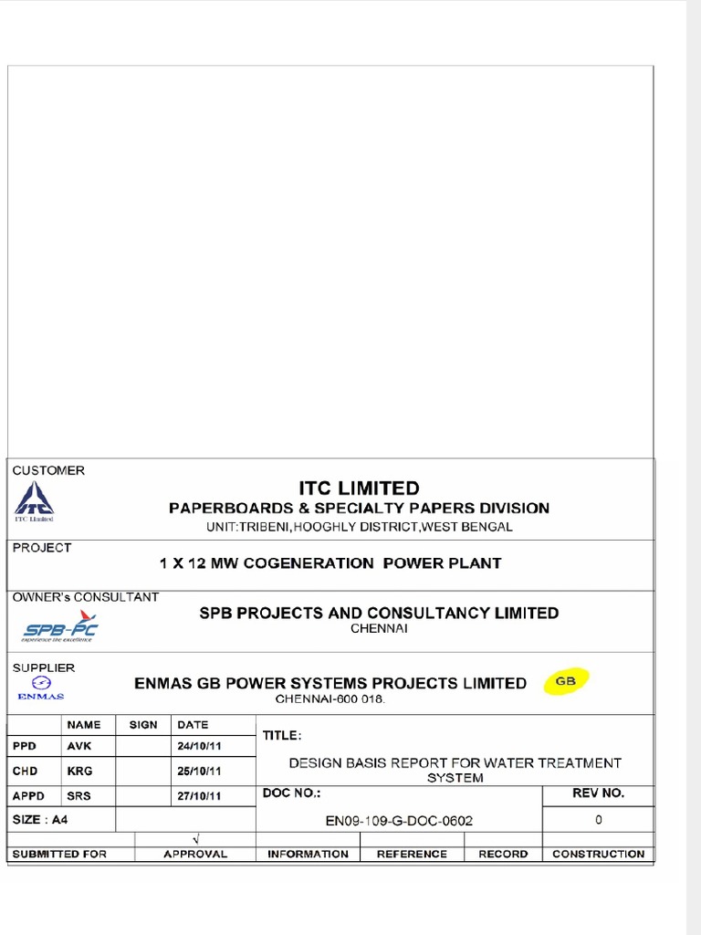 Fdocuments - in DBR For Water Treatment | PDF | Technology & Engineering