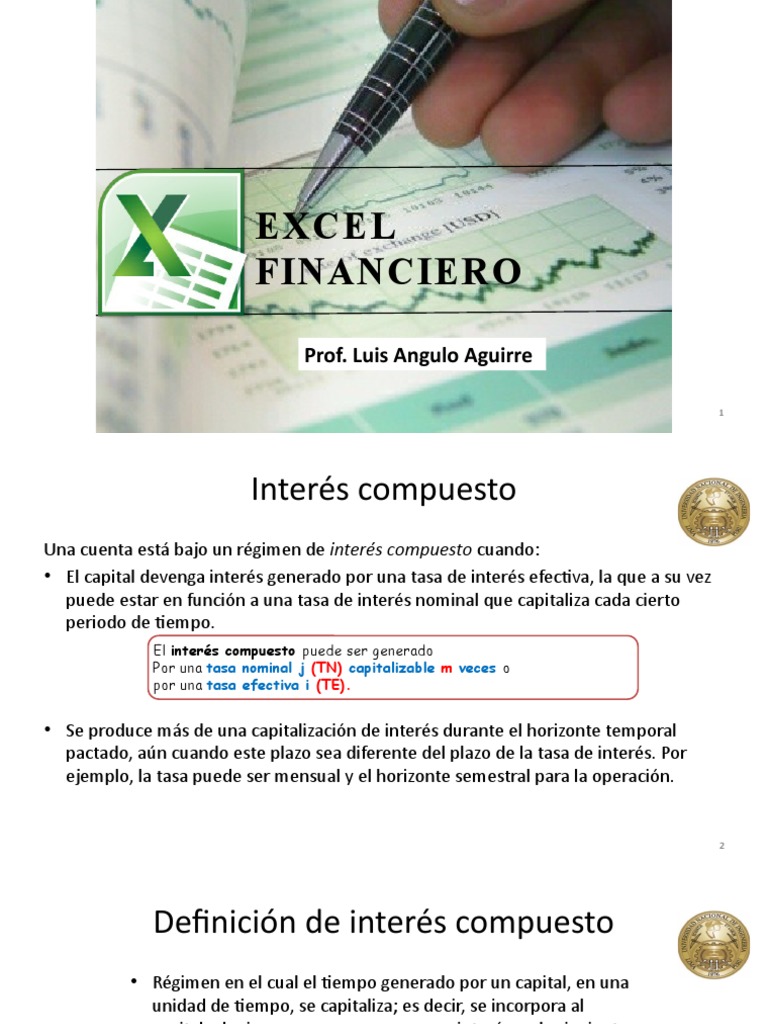 Clase 2 - Excel Financiero - Interes Compuesto | PDF | Interés compuesto