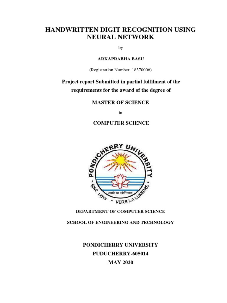 Handwritten Digit Recognizer Report | PDF | Artificial Neural Network ...
