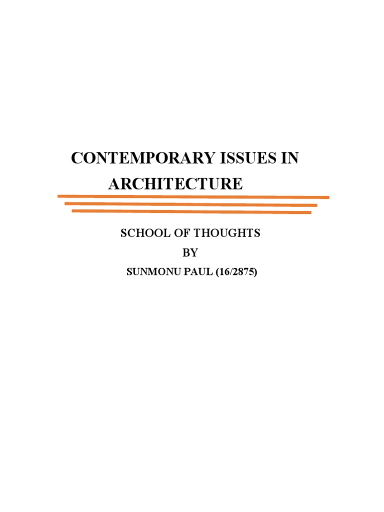Contemporary Issues in Architecture | PDF | Sustainability ...