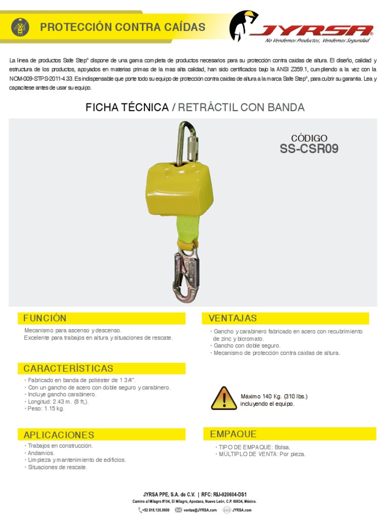 Ficha Técnica Retráctil Con Banda | PDF