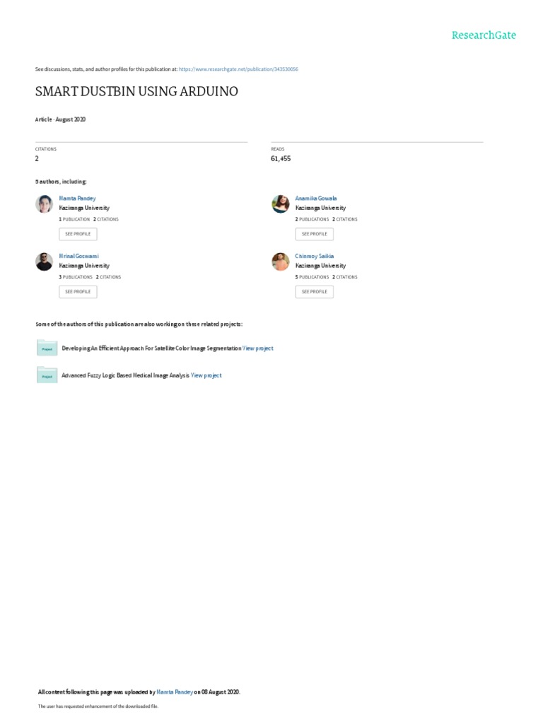 Smart Dustbin Using Arduino | PDF | Arduino | Computer Science