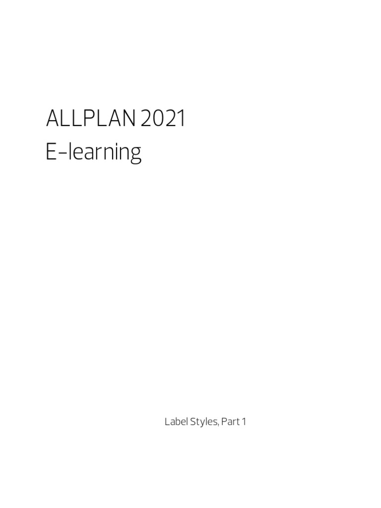 E-Learning ALLPLAN 2021: Label Styles, Part 1 | PDF | Area | Decimal