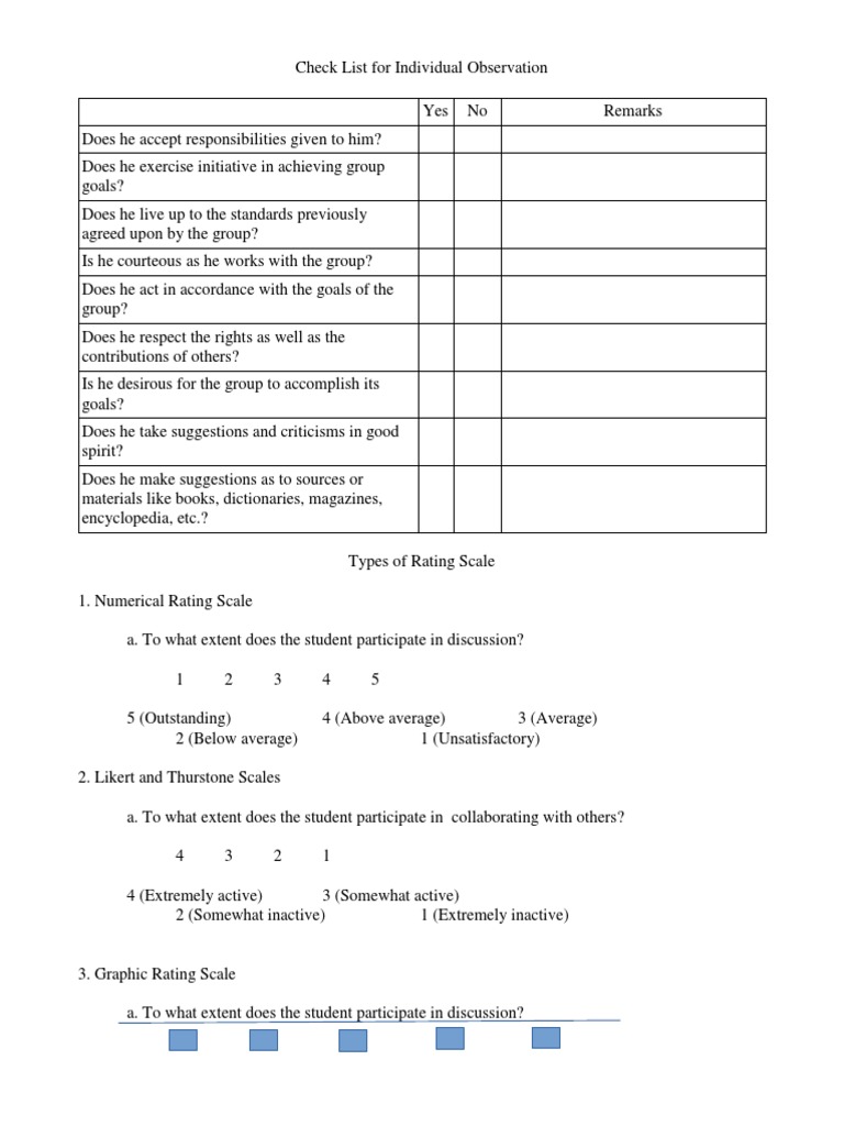 Sample Affective Assessment | PDF | Career & Growth