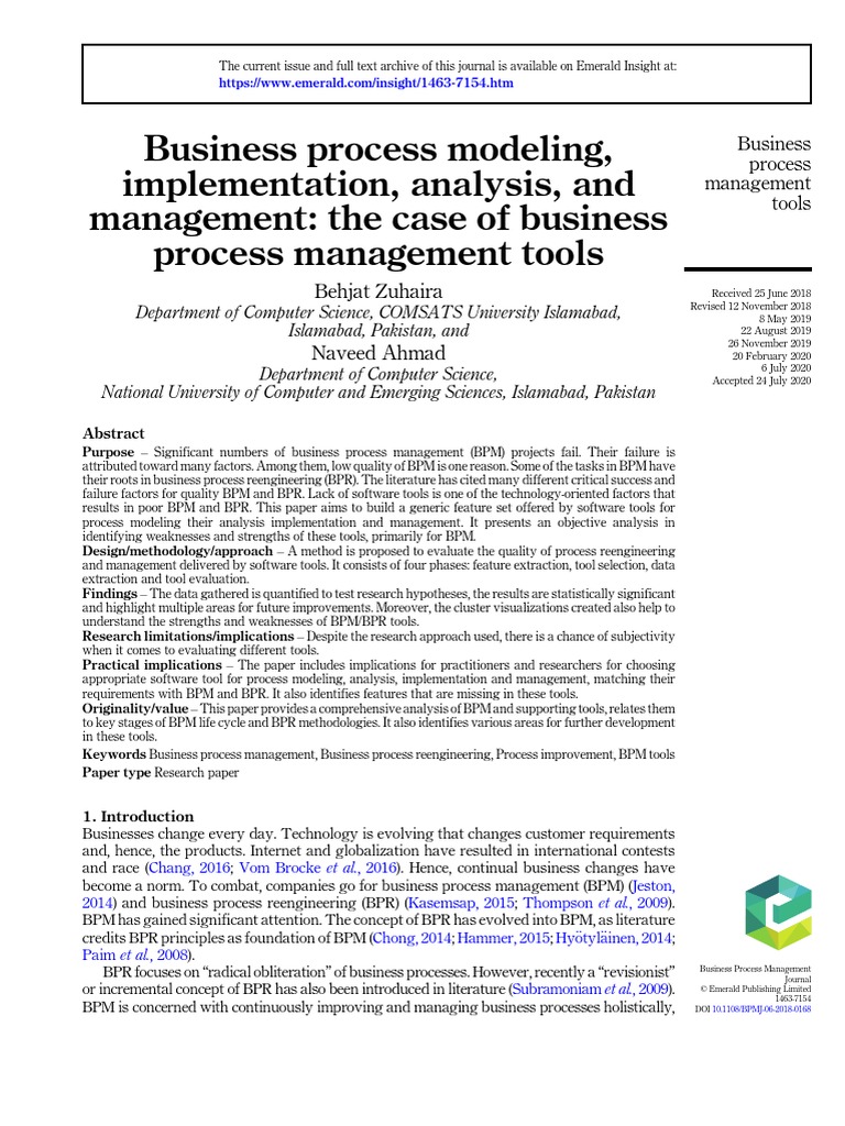 Business Process Modeling, Implementation, Analysis, and Management ...