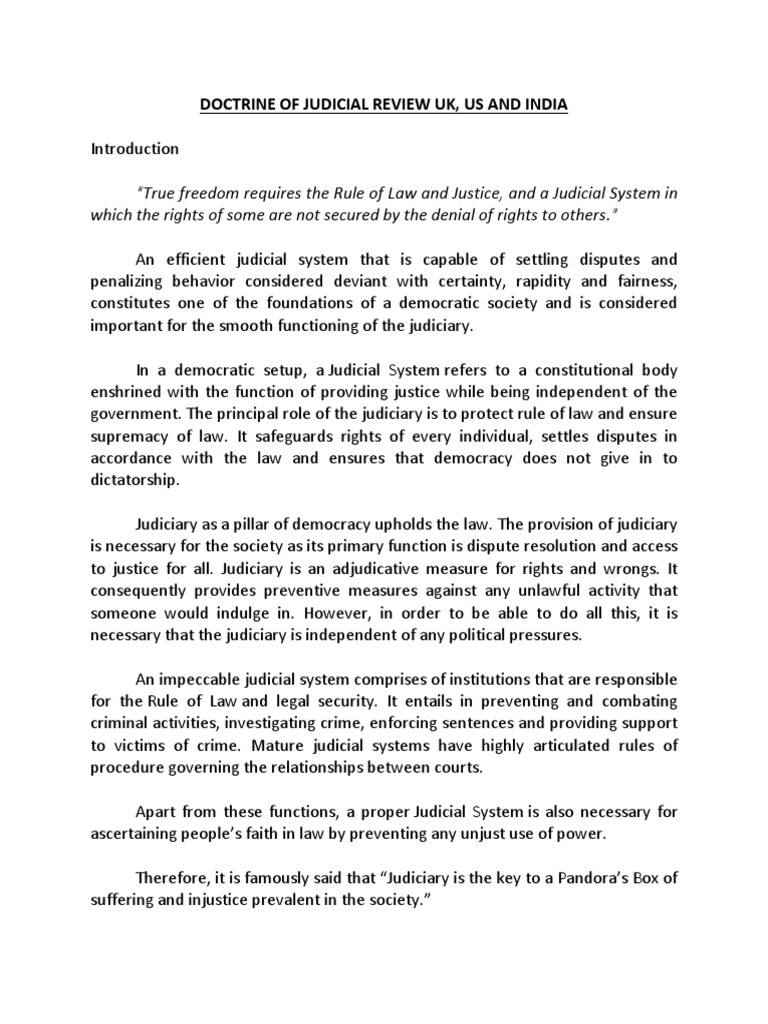 Doctrine of Judicial Review Uk | PDF | Supreme Courts | Judiciaries