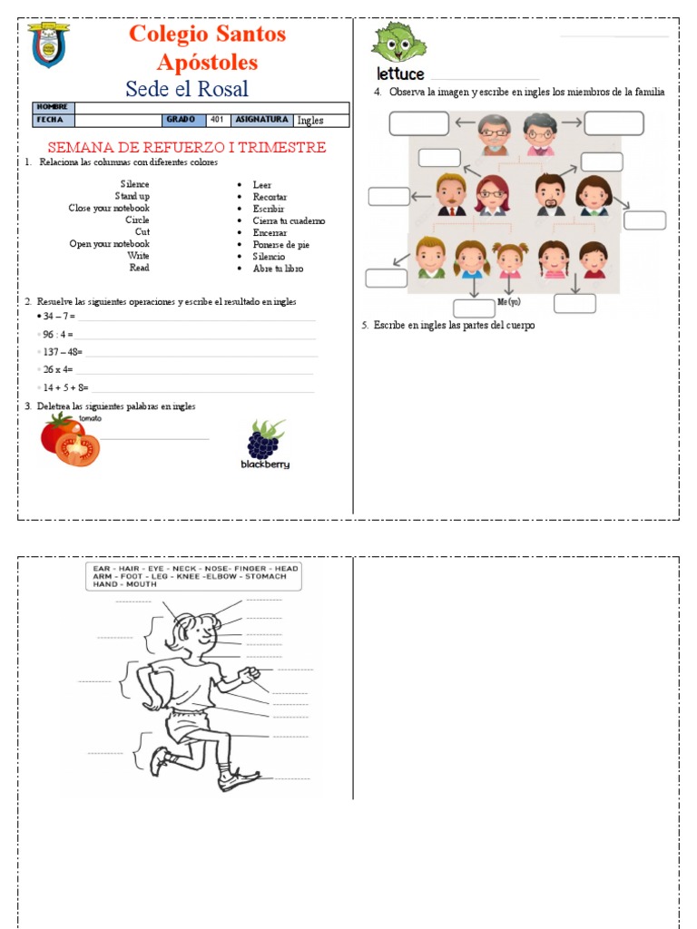 Taller de Refuerzo Ingles | PDF