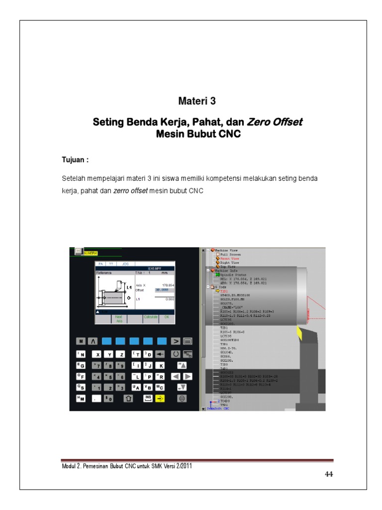 Modul Bubut CNC Sinumerik 802 Bab 3 | PDF