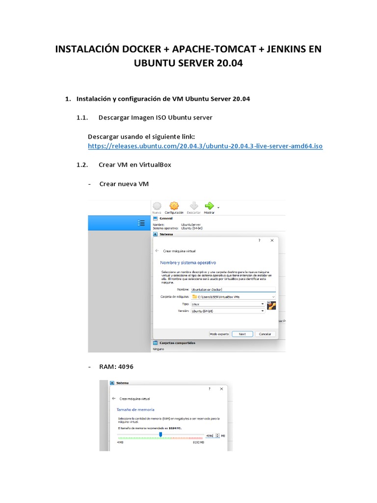 Instalación Ubuntu - Docker - Apache-Tomcat - Jenkins | PDF | Gestión ...