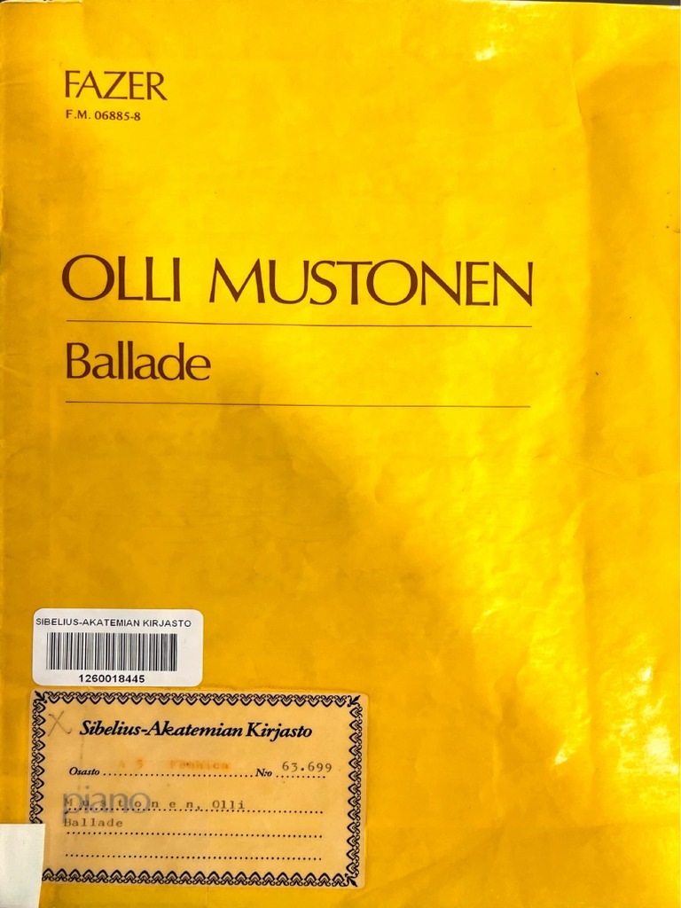 Olli Mustonen Ballade | PDF