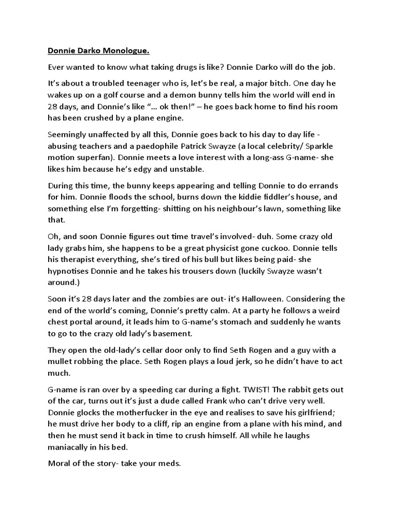 Monologues For Danimations - Adam Sorrell | PDF