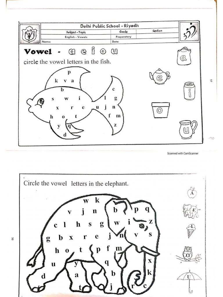 Vowel Worksheet | PDF