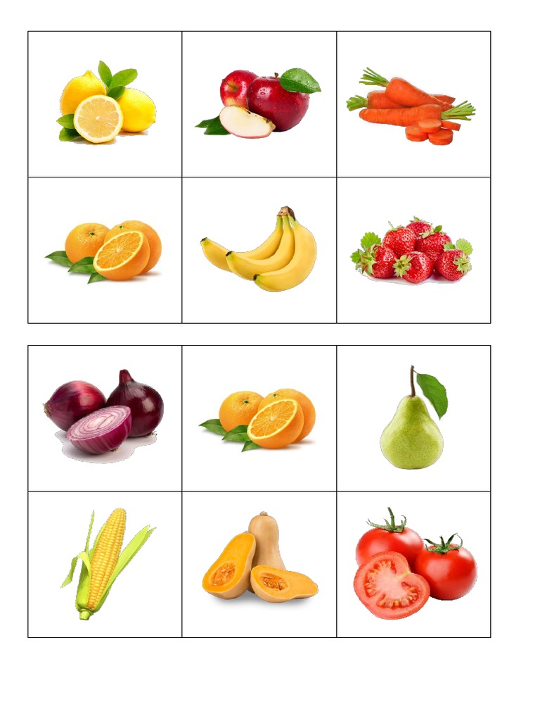 Bingo Fruits and Vegetables 2 | PDF