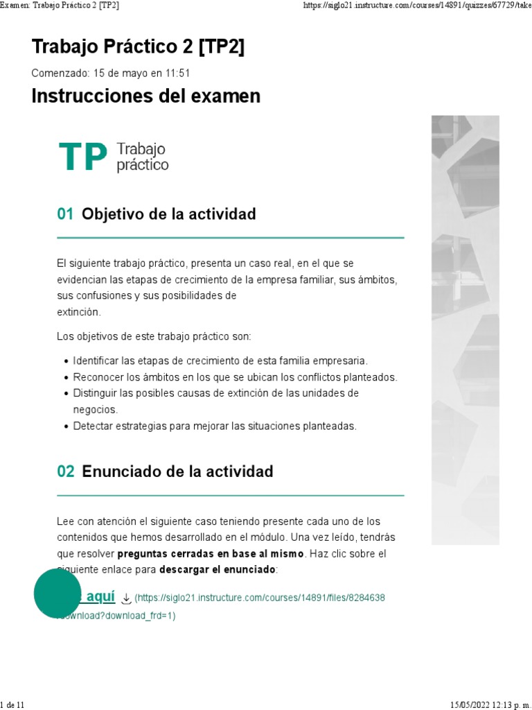 Examen Trabajo Práctico 2 (TP2) 95% | PDF | Prueba (evaluación) | Business