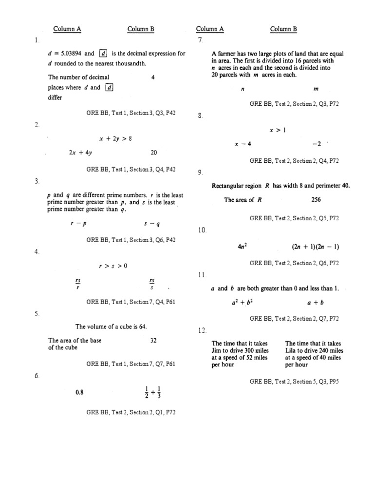 GRE Exercises | PDF | Graduate Record Examinations | Change Management
