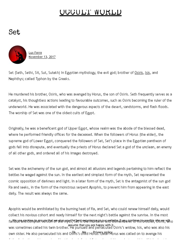 Set - OCCULT WORLD | PDF | Osiris | Horus