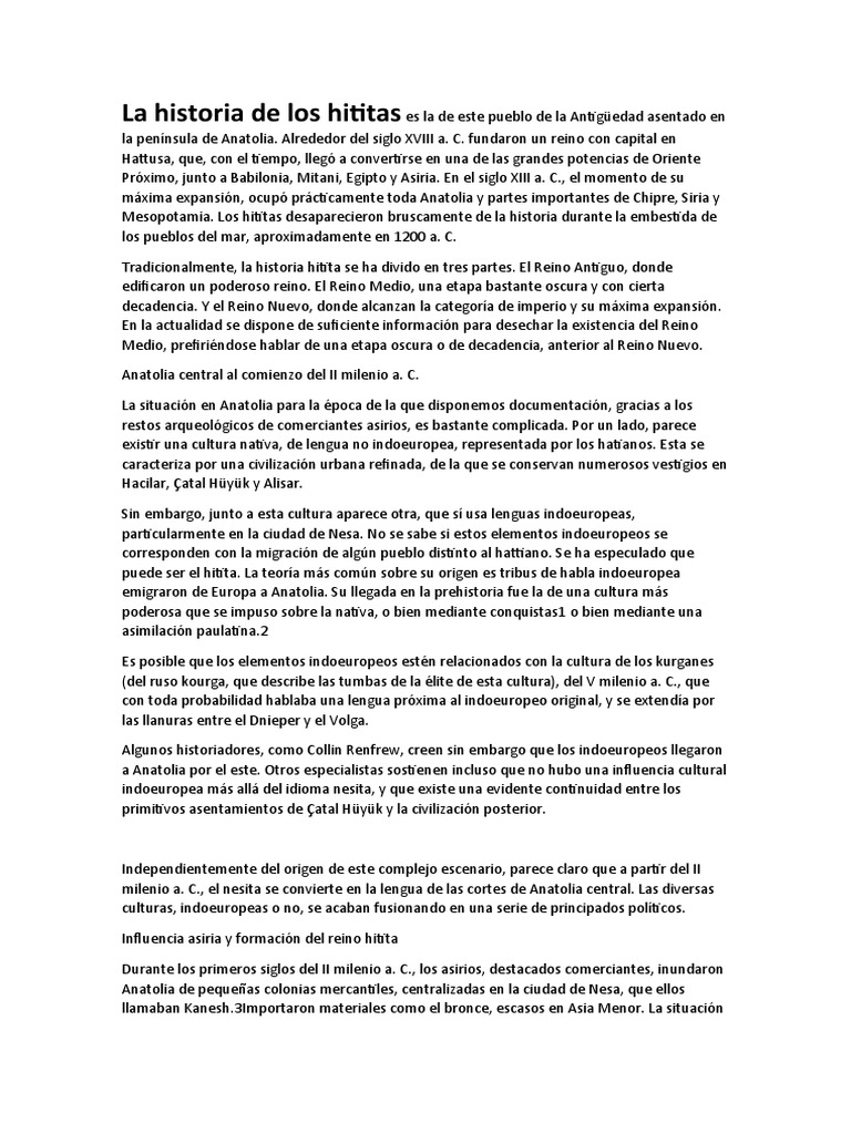 Cultura Hitita | PDF | Carruaje | Anatolia