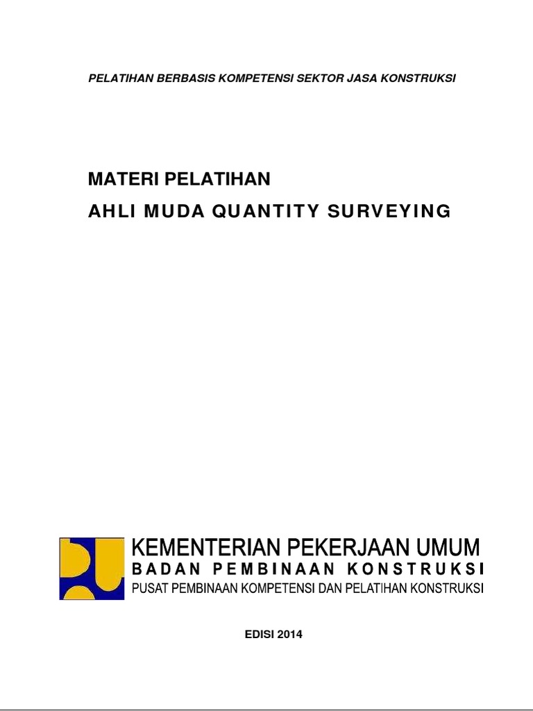 Materi Pelatihan Ahli Muda Quantity Surv | PDF