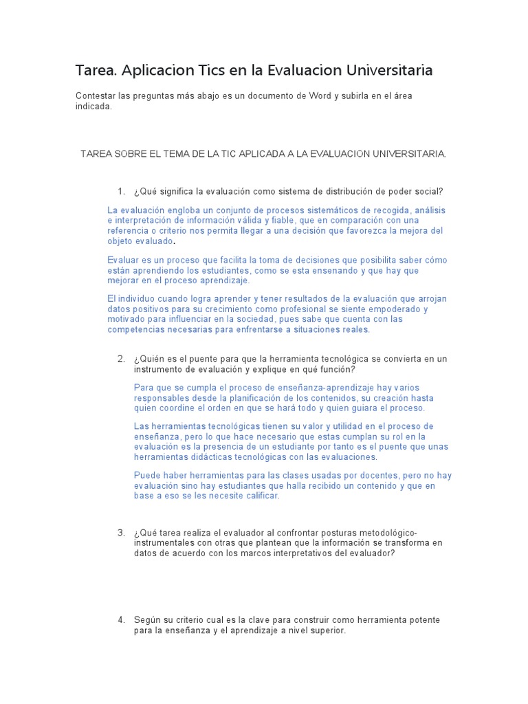 Tarea Modulo 6 Semana 2 | PDF | Evaluación | Aprendizaje