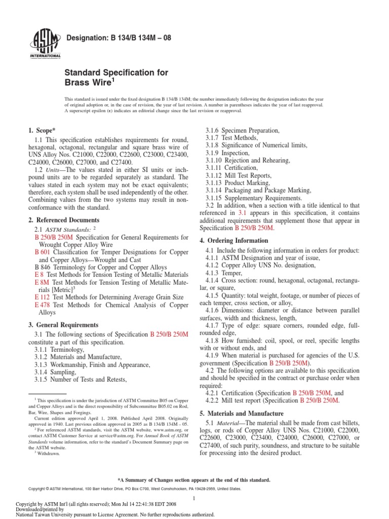 Astm B 134 B134M-08 | PDF | Materials Science | Building Engineering